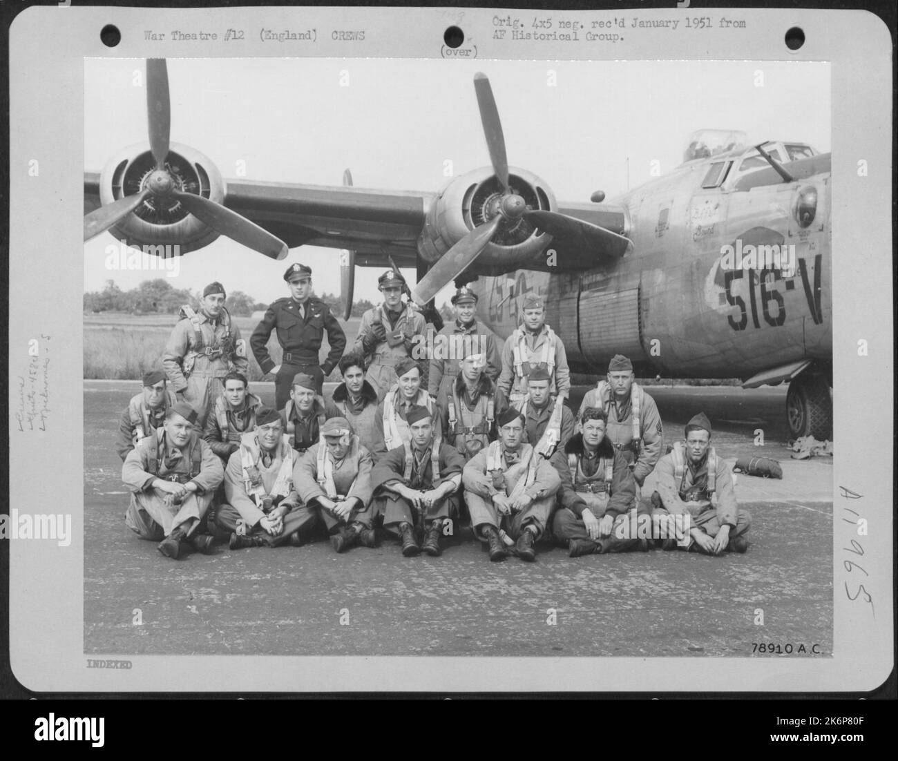 Crew Members Of The 458Th Bomb Group Pose Beside A Consolidated B-24 ...