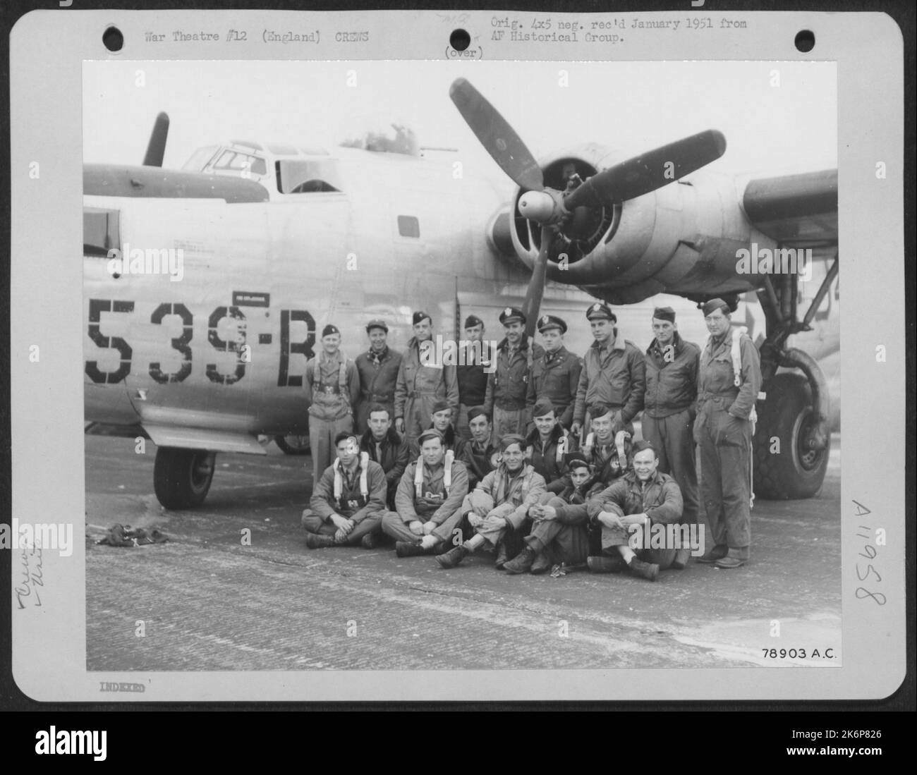 Crew Members Of The 458Th Bomb Group Pose Beside A Consolidated B-24 At ...