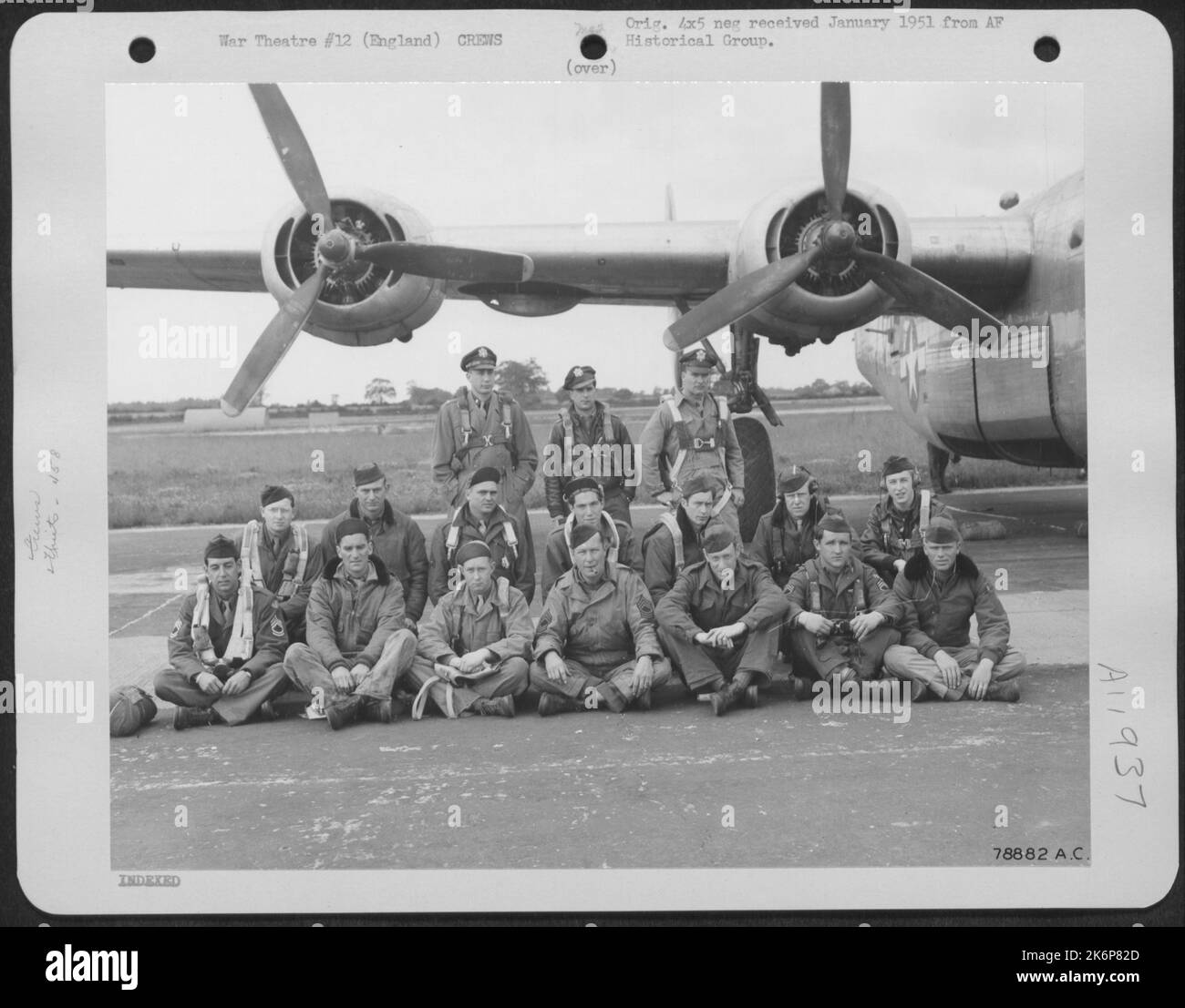 Crew Members Of The 458Th Bomb Group Pose Beside A Consolidated B-24 At ...