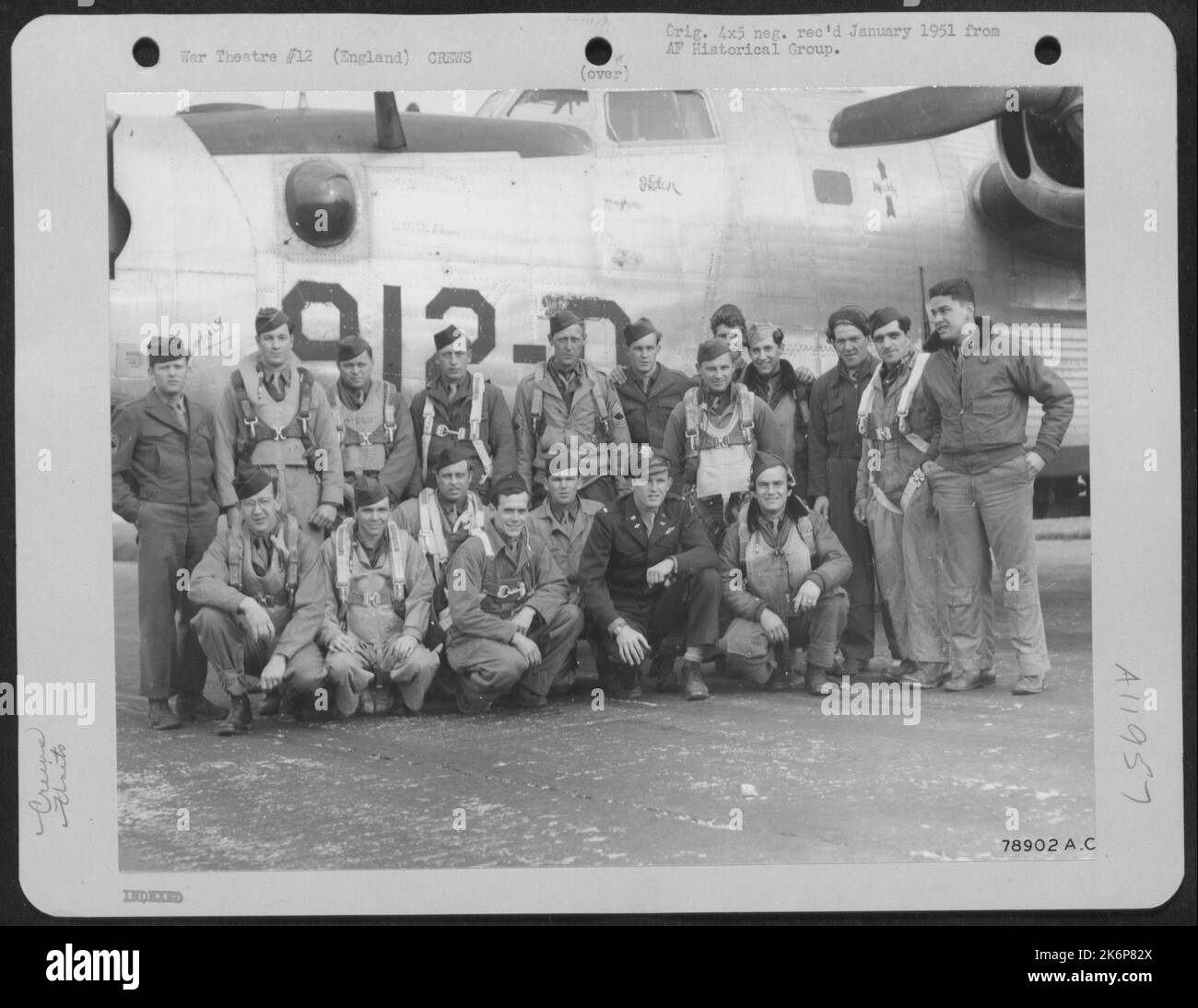 Crew Members Of The 458Th Bomb Group Pose Beside A Consolidated B-24 At ...