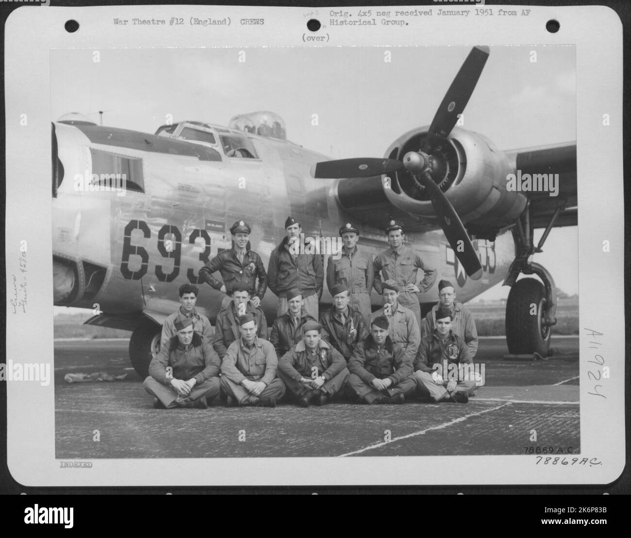 Crew Members Of The 458Th Bomb Group Pose Beside A Consolidated B-24 At ...