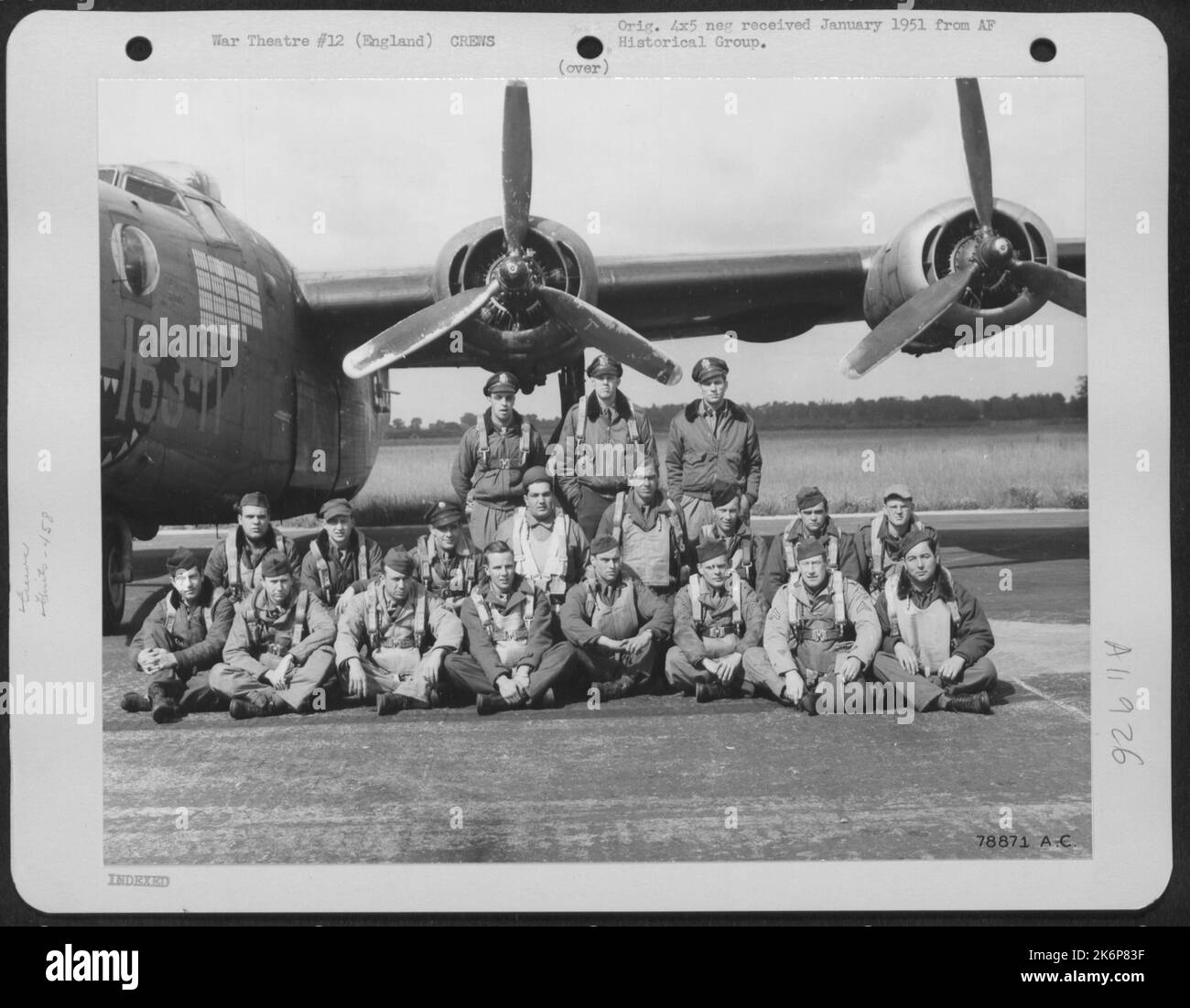 Crew Members Of The 458Th Bomb Group Pose Beside A Consolidated B-24 At ...