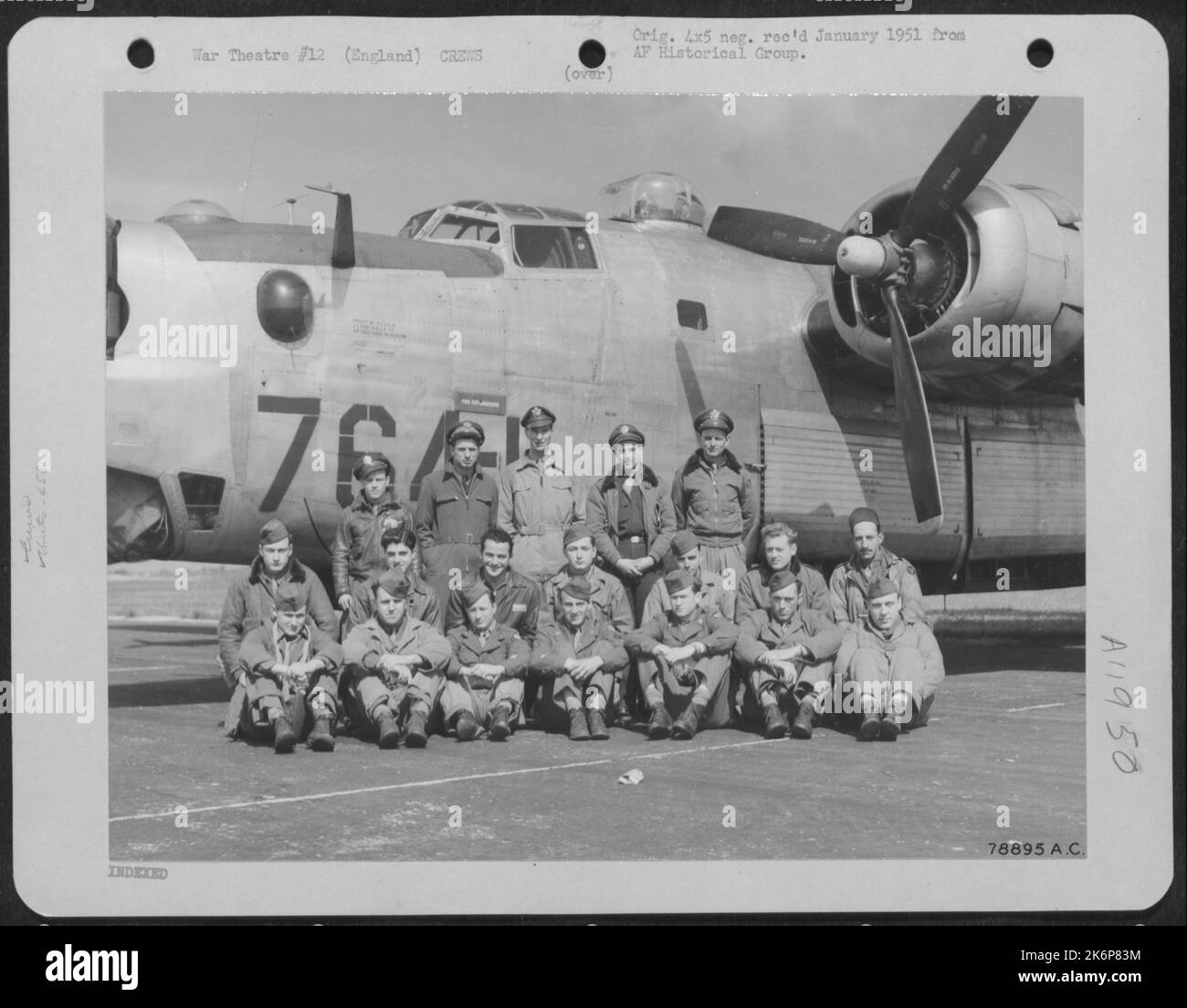 Crew Members Of The 458Th Bomb Group Pose Beside A Consolidated B-24 At ...