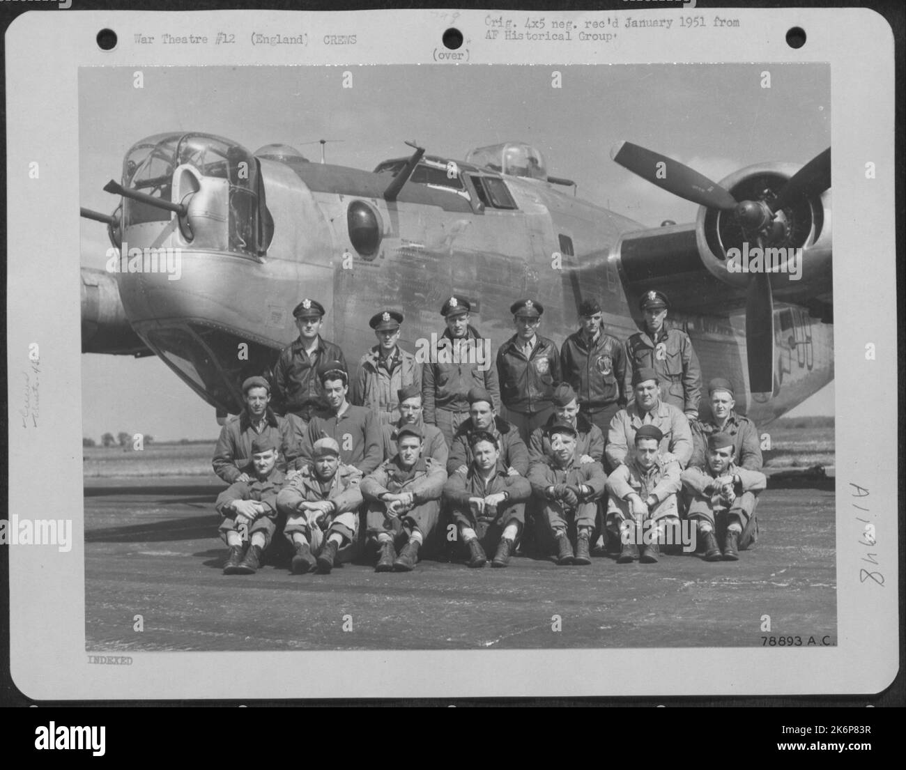 Crew Members Of The 458Th Bomb Group Pose Beside A Consolidated B-24 At ...