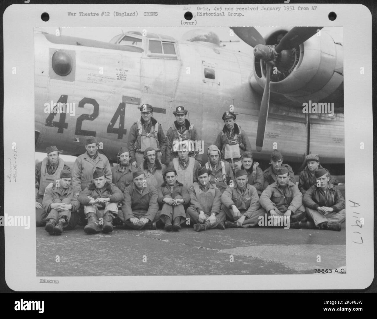Crew Members Of The 458Th Bomb Group Pose Beside A Consolidated B-24 At ...