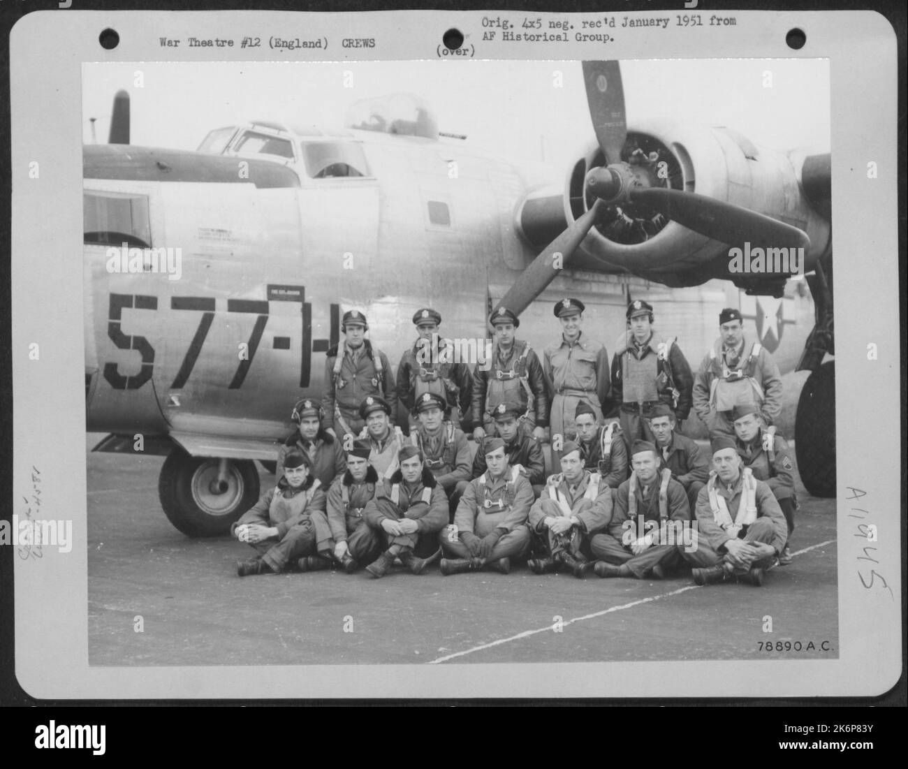 Crew Members Of The 458Th Bomb Group Pose Beside A Consolidated B-24 At ...