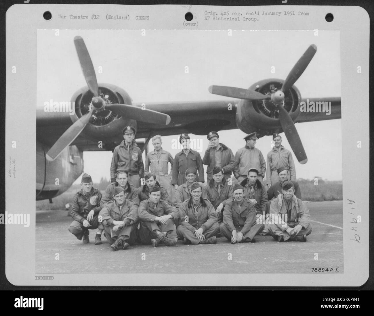 Crew Members Of The 458Th Bomb Group Pose Beside A Consolidated B-24 At ...