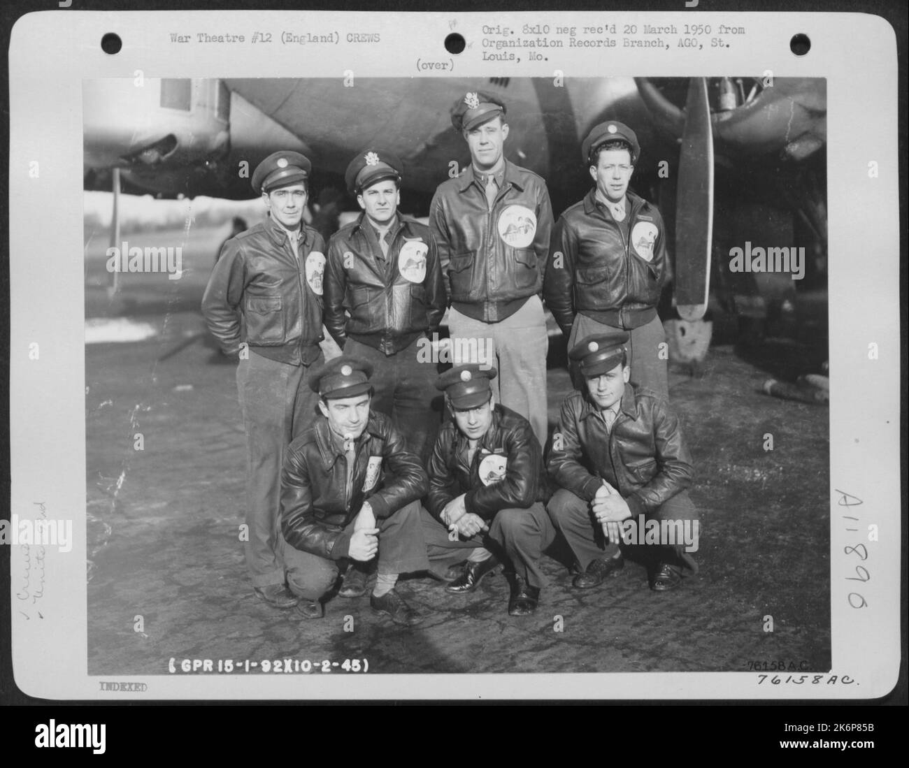 Crew Of The 92Nd Bomb Group Pose Beside Their Boeing B-17 At An Air ...