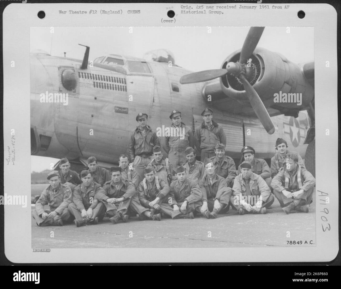 Crew Members Of The 458Th Bomb Group Pose Beside A Consolidated B-24 At ...