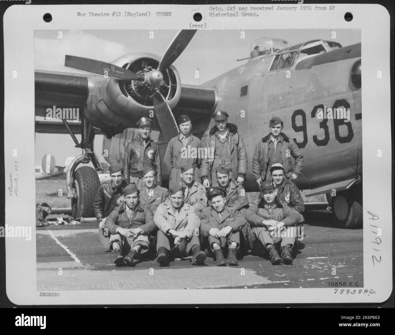 Crew Members Of The 458Th Bomb Group Pose Beside A Consolidated B-24 At ...