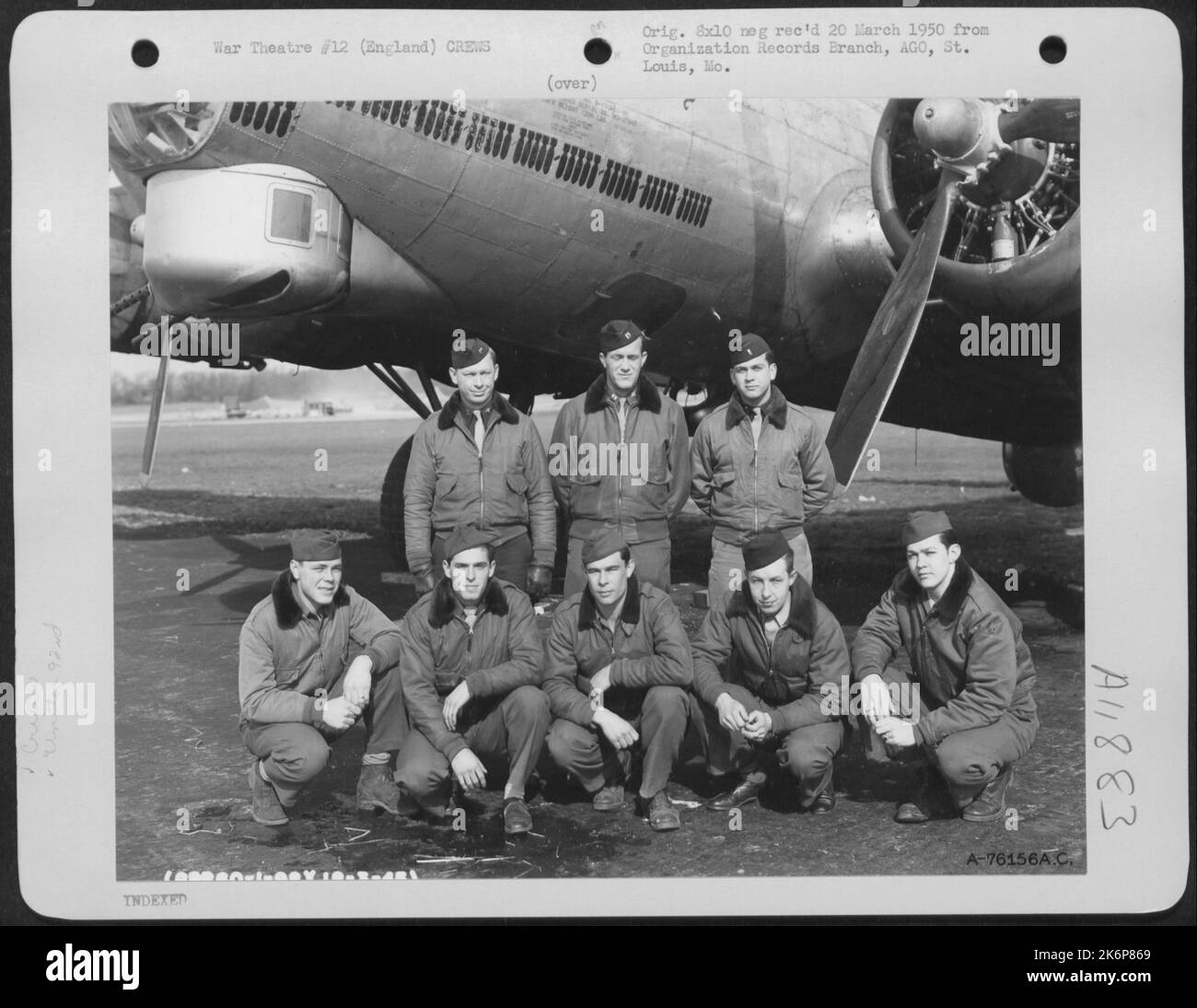 Crew Of The 92Nd Bomb Group Pose Beside Their Boeing B-17 At An Air ...