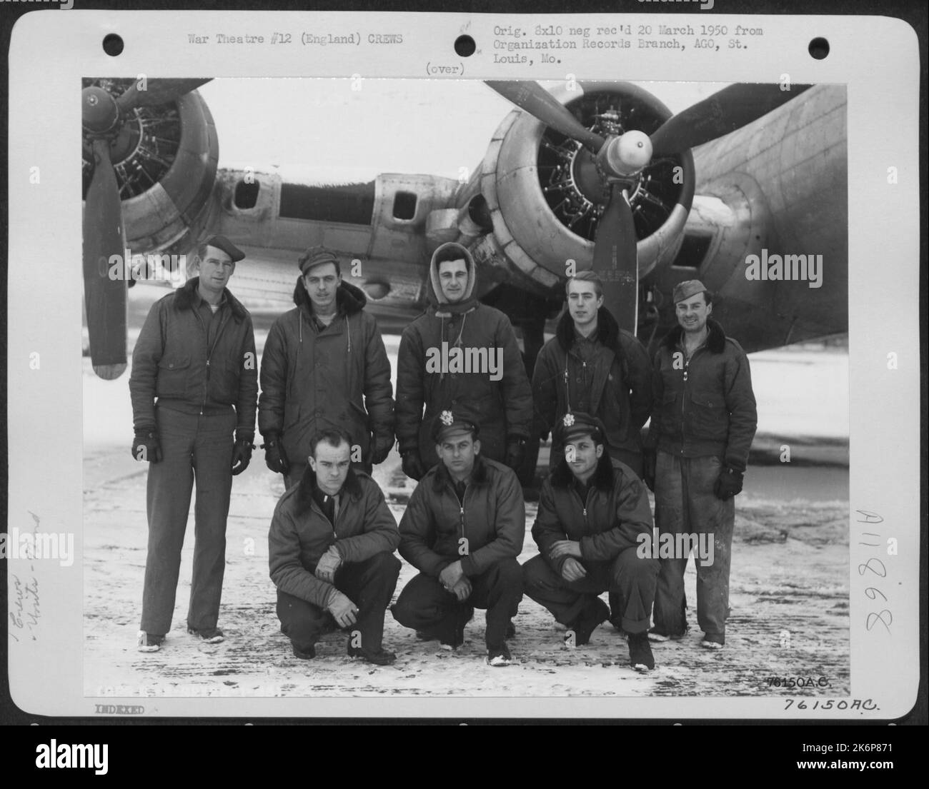 Crew Of The 92Nd Bomb Group Pose Beside Their Boeing B-17 At An Air ...