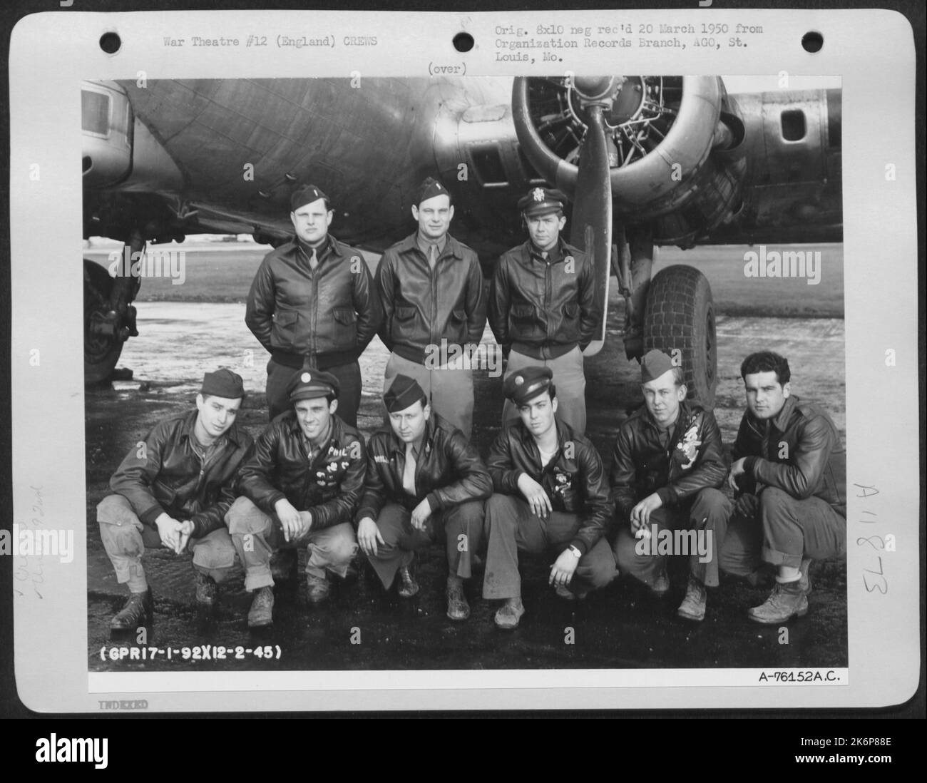 Crew Of The 92Nd Bomb Group Pose Beside Their Boeing B-17 At An Air ...