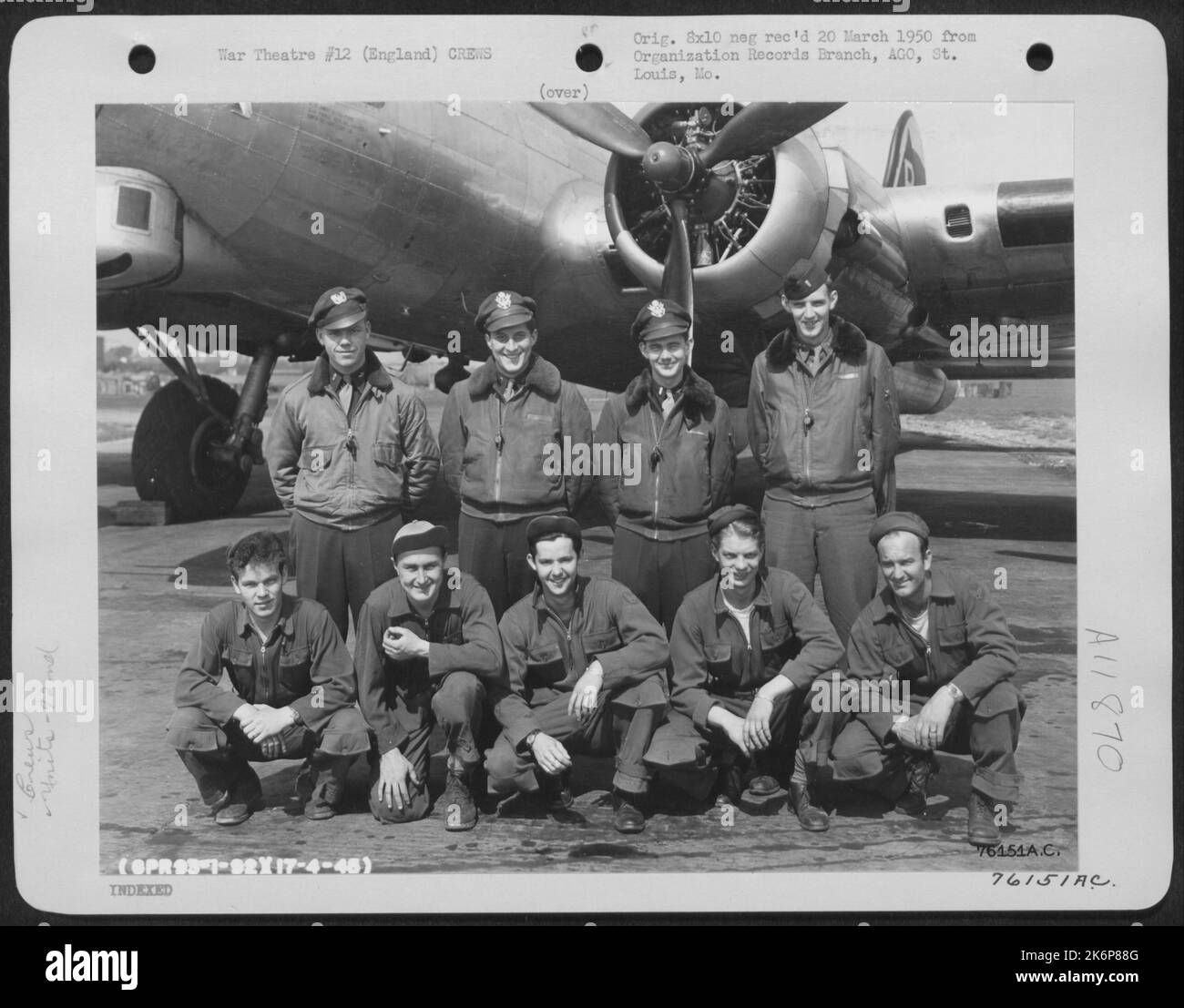 Crew Of The 92Nd Bomb Group Pose Beside Their Boeing B-17 At An Air ...