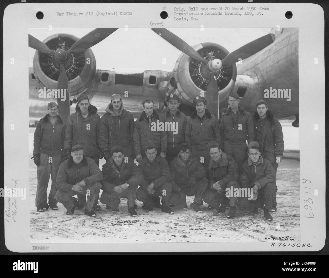 Crew Of The 92Nd Bomb Group Pose Beside Their Boeing B-17 At An Air ...