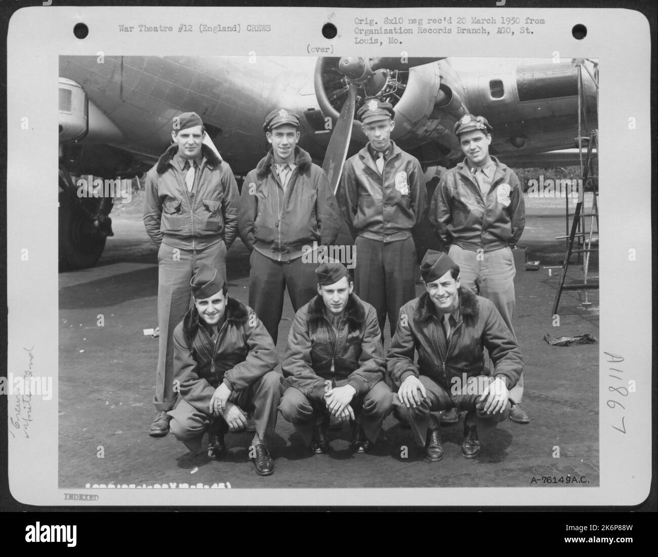 Crew Of The 92Nd Bomb Group Pose Beside Their Boeing B-17 At An Air ...