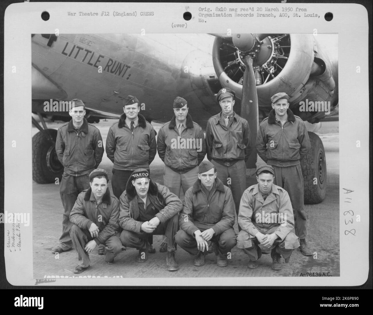 Crew Of The 92Nd Bomb Group Pose Beside Their Boeing B-17 'Little Runt ...