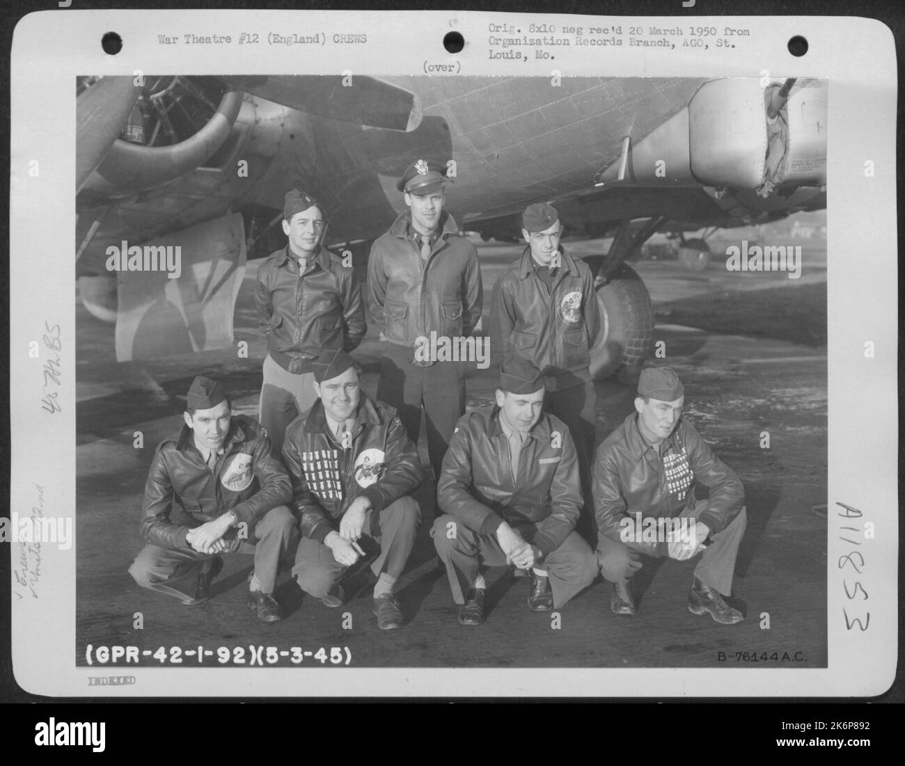 Crew Of The 92Nd Bomb Group Pose Beside Their Boeing B-17 At An Air ...