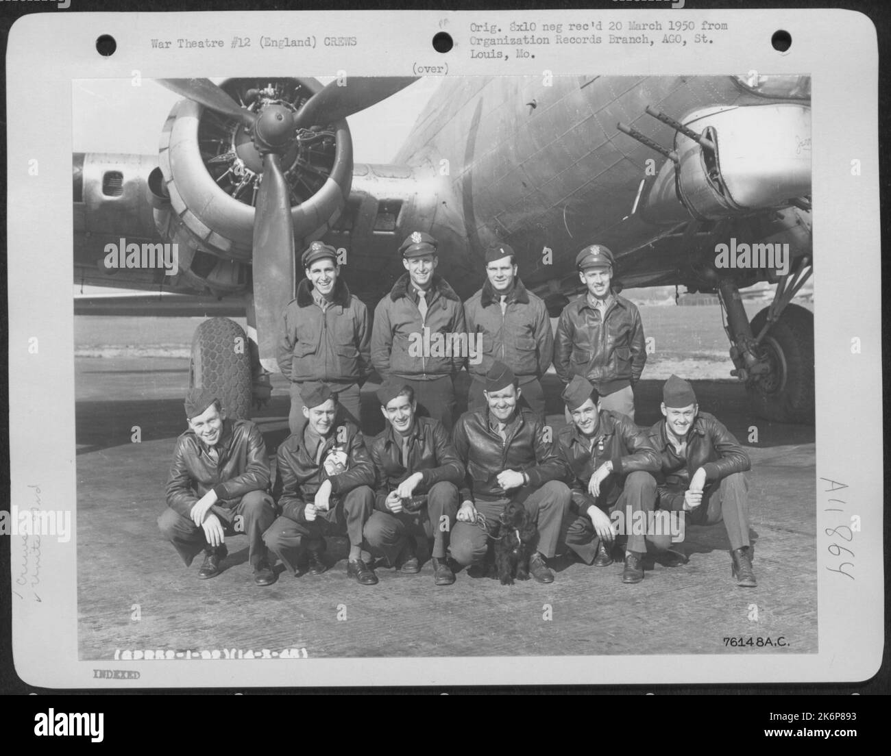 Crew Of The 92Nd Bomb Group Pose Beside Their Boeing B-17 At An Air ...