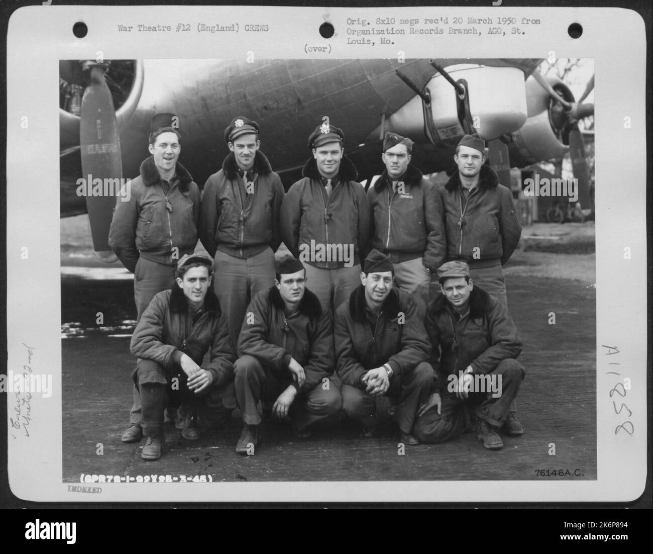 Crew Of The 92Nd Bomb Group Pose Beside Their Boeing B-17 At An Air ...