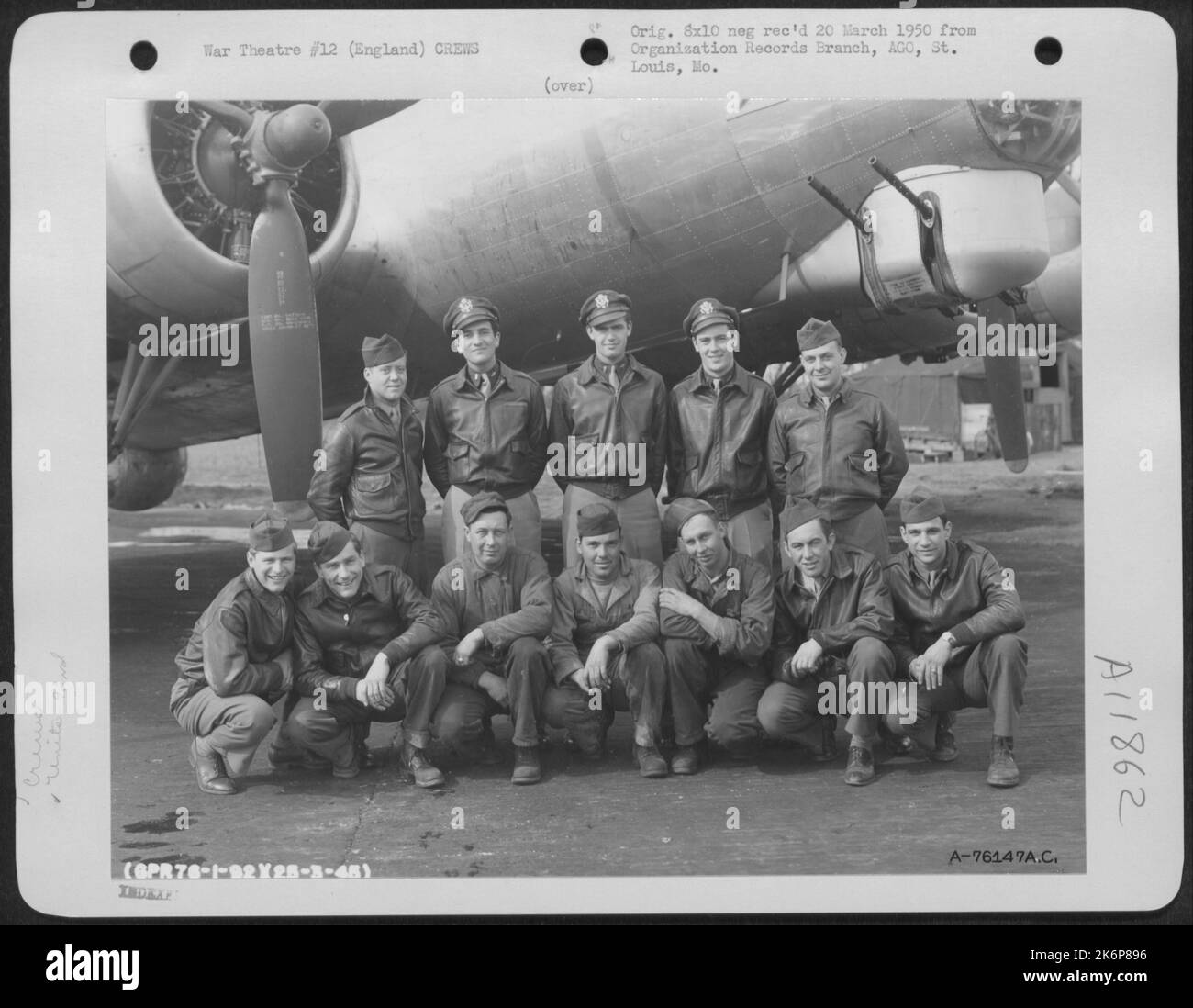 Crew Of The 92Nd Bomb Group Pose Beside Their Boeing B-17 At An Air ...