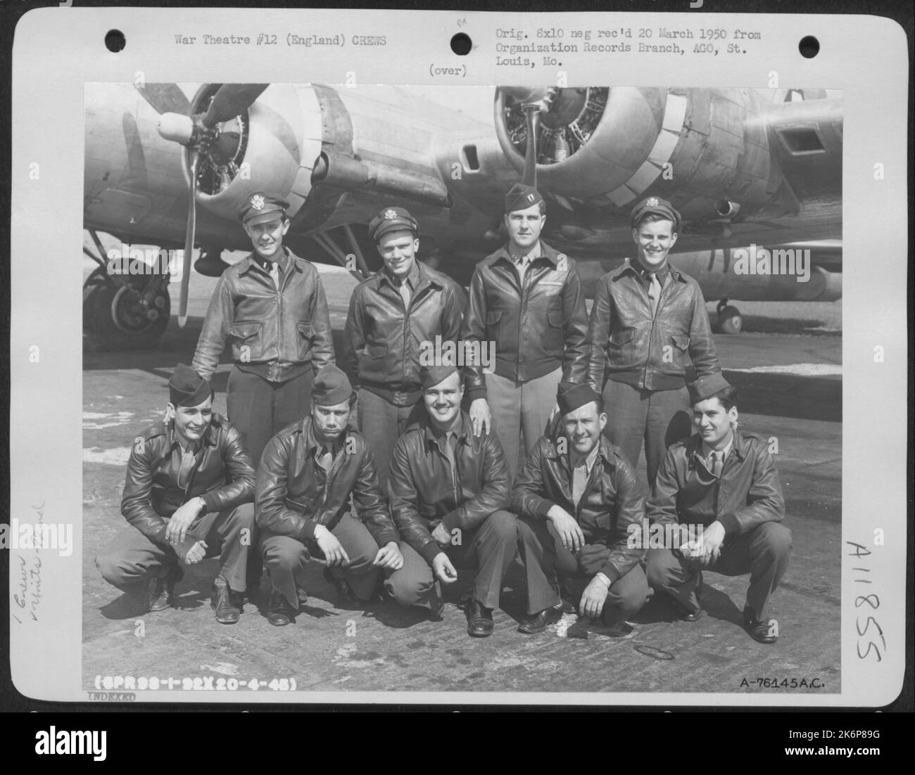 Crew Of The 92Nd Bomb Group Pose Beside Their Boeing B-17 At An Air ...