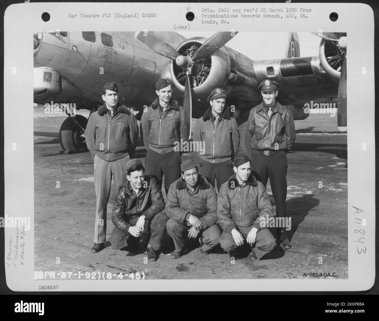 Crew Of The 92Nd Bomb Group Pose Beside Their Boeing B-17 'Morale' At ...