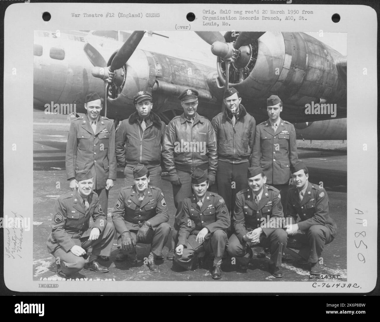 Crew Of The 92Nd Bomb Group Pose Beside Their Boeing B-17 "Elmer'S Tune ...