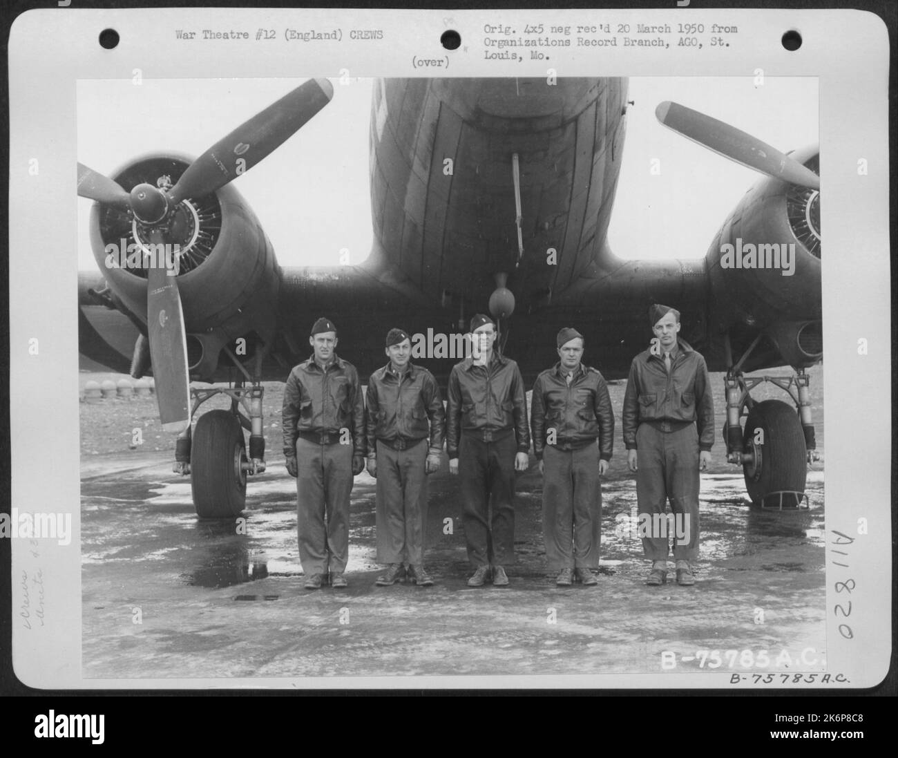 A Douglas C-47 Crew Of The 439Nd Troop Carrier Pose In Front Of Their ...