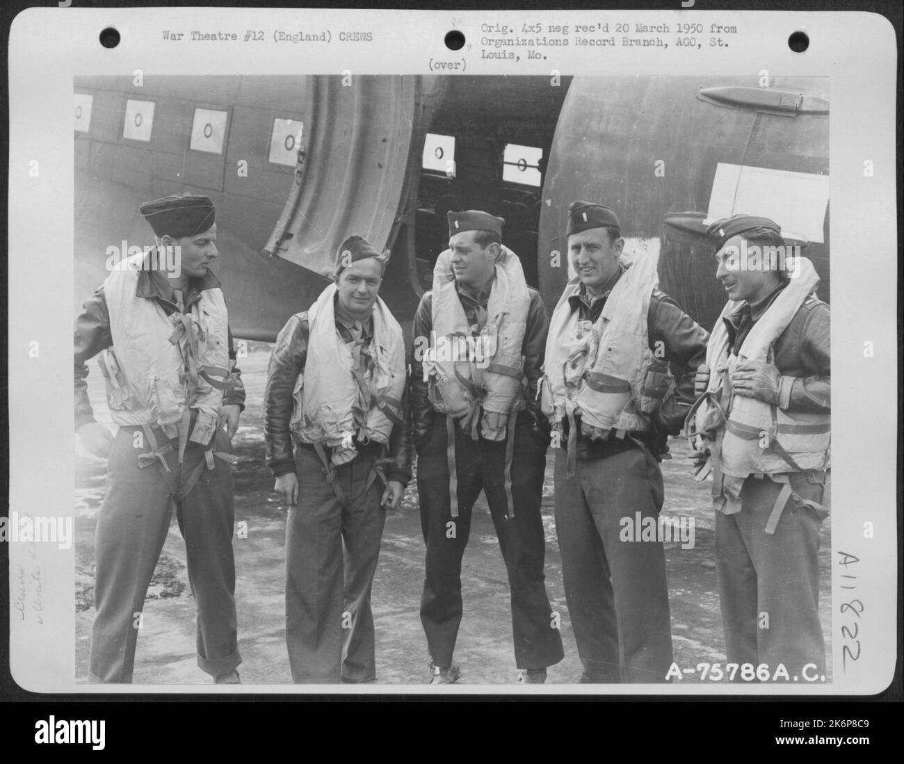 A Douglas C-47 Crew Of The 439Nd Troop Carrier Pose In Front Of Their ...