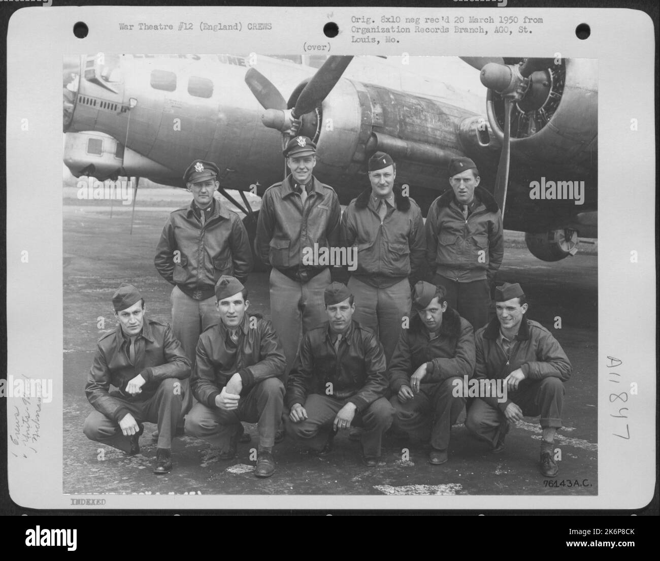 Crew Of The 92Nd Bomb Group Pose Beside Their Boeing B-17 'Elmer'S Tune ...