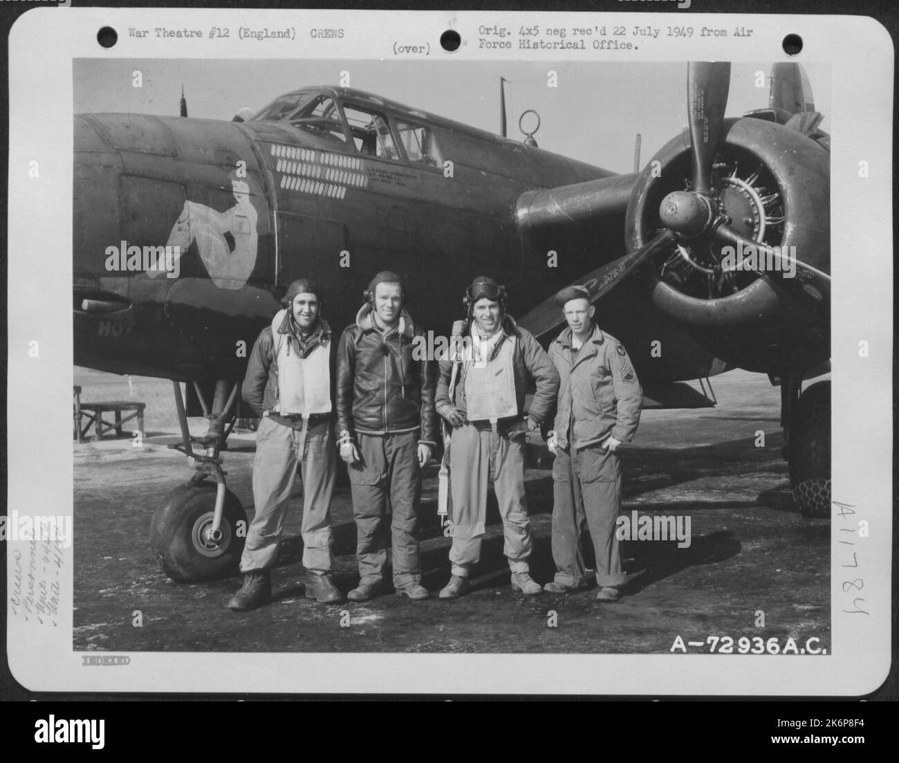 Capt. Cavenaugh And Crew Of The 410Th Bomb Group Pose Beside The ...
