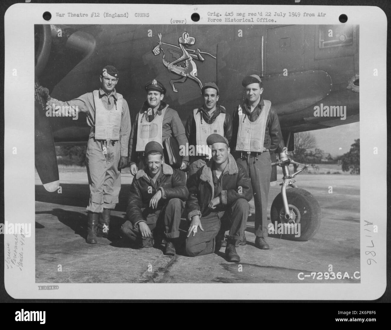 Lt. Dalfonso And Crew Of The 410Th Bomb Group Pose Beside The Douglas A ...