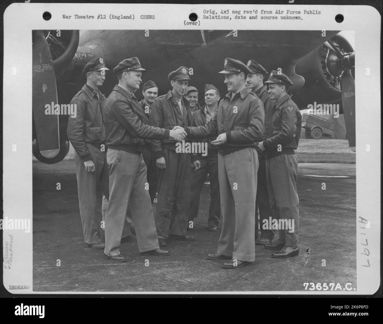 Colonel Travis Congratulates The Members Of His 'Blue' Ribbon Crew Of ...