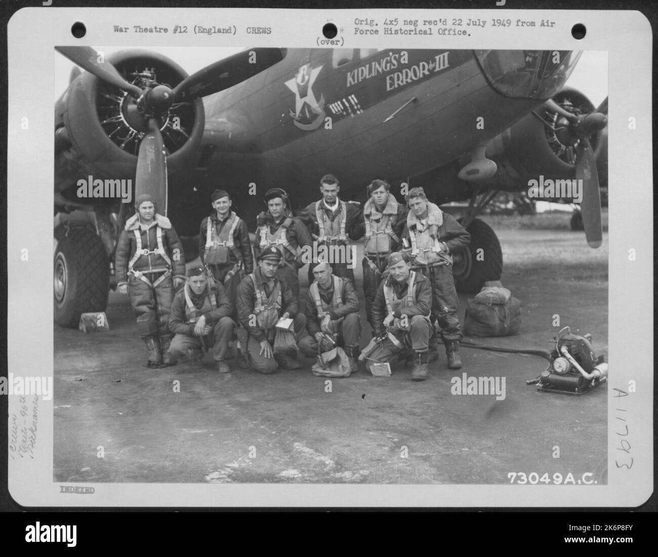 Major Hand And Crew Of The 96Th Bomb Group Pose Beside Their Boeing B ...