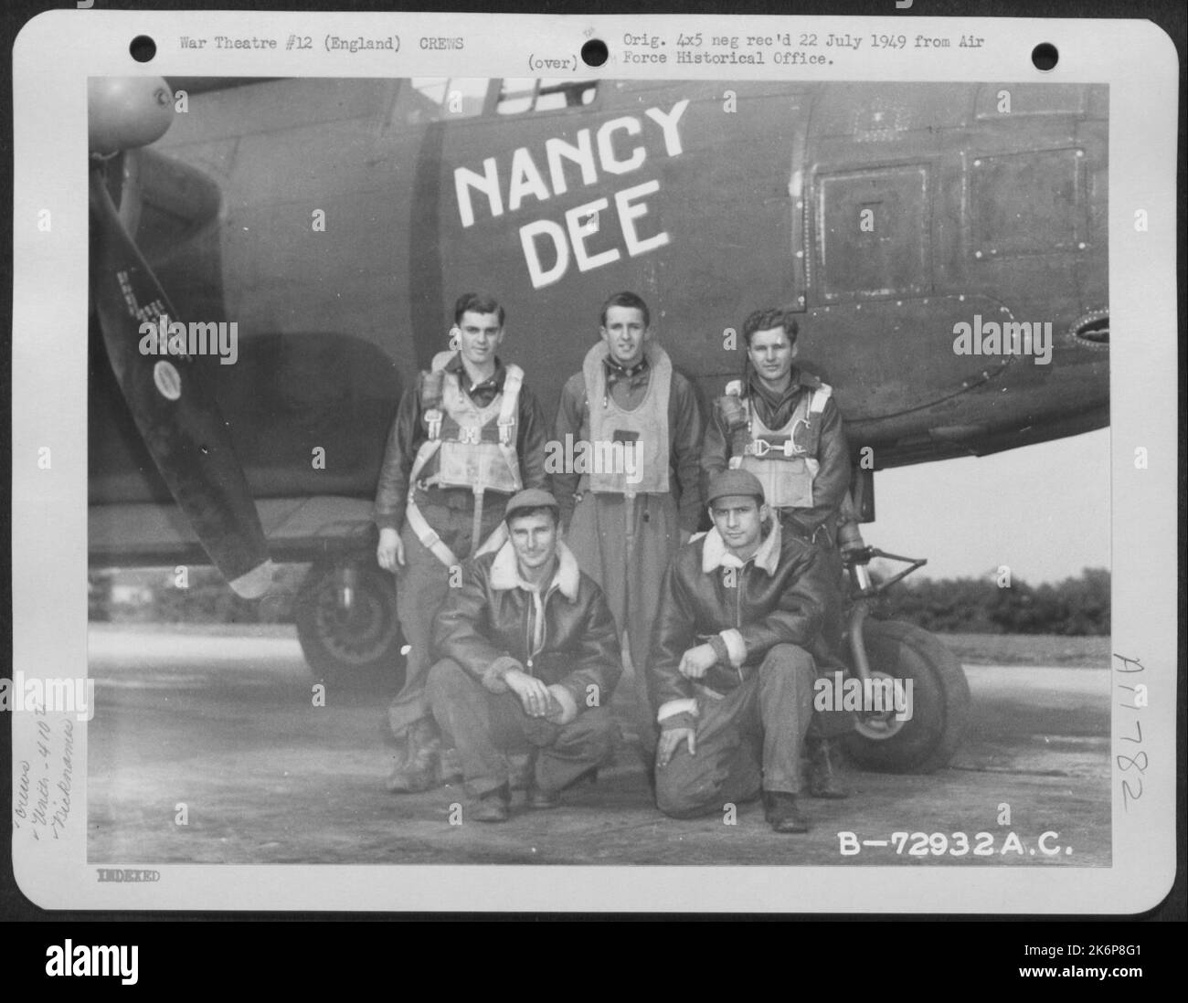 Lt. Nixon And Lt. Lemon And Crew Of The 410Th Bomb Group Pose Beside ...