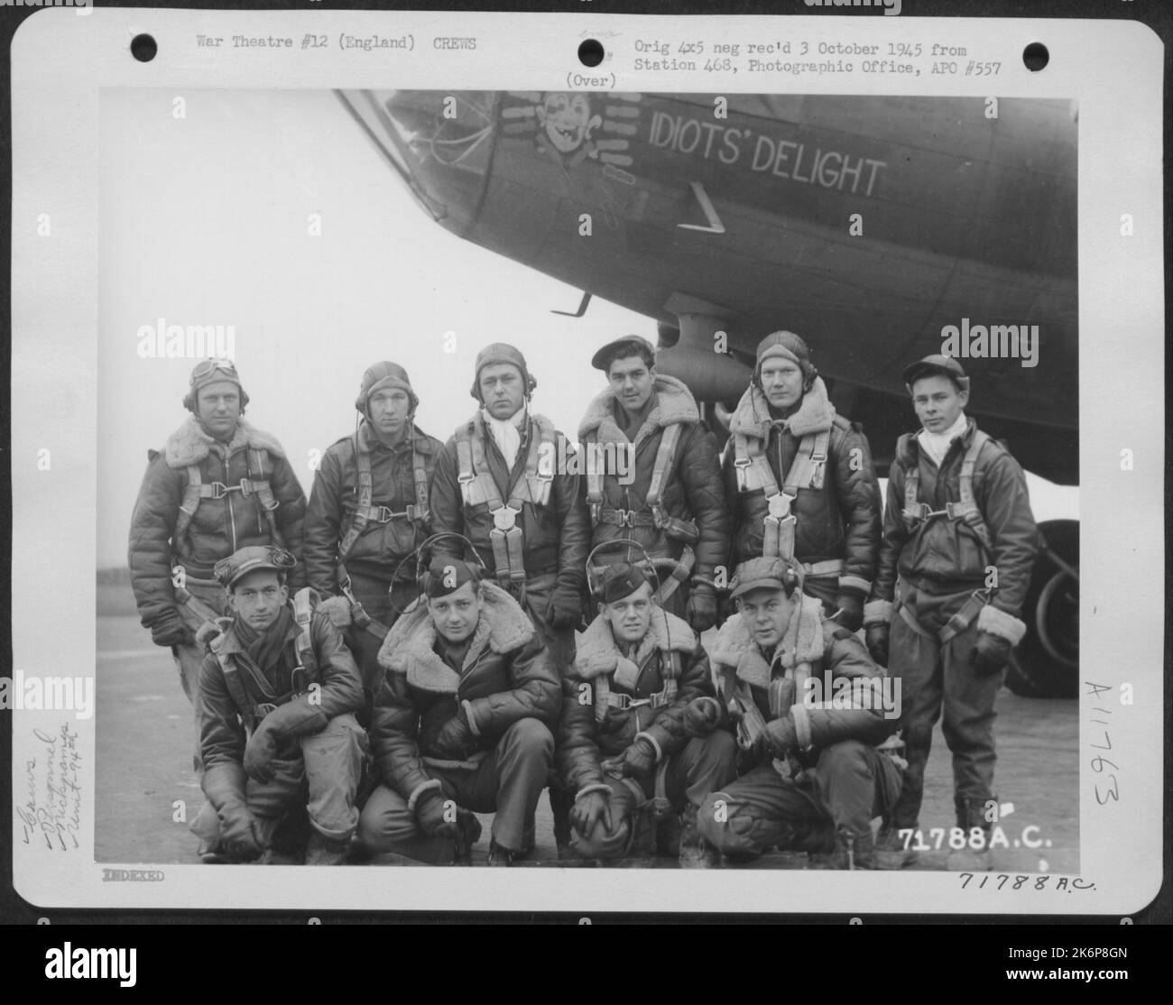 1St Lt. G. Rieder And Crew Of The 94Th Bomb Group Pose By A B-17 ... 1St Lt. G. Rieder And Crew Of The 94Th Bomb Group Pose By A B-17 ...