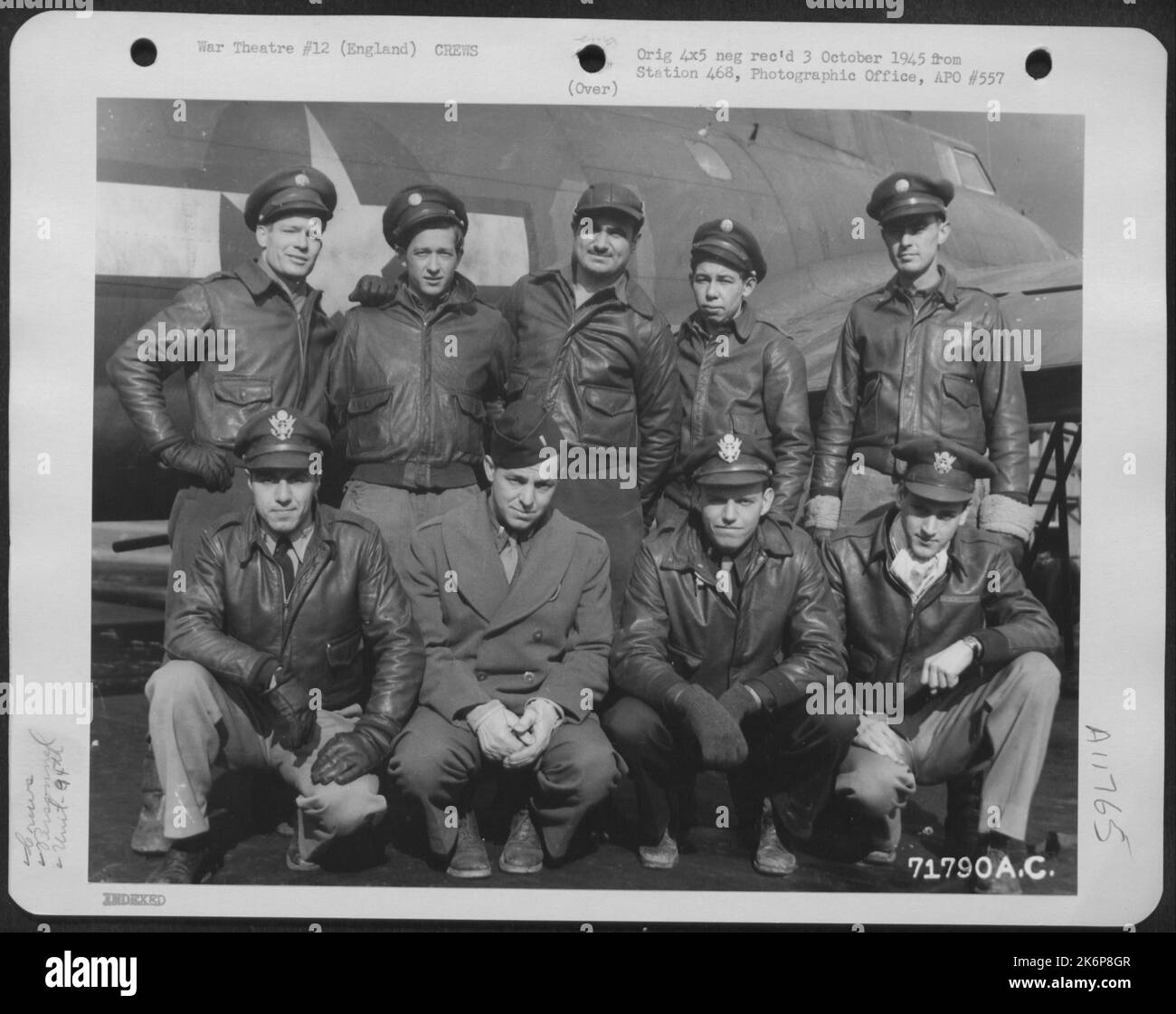 Capt. John V. Cyrus And Crew Of The 410Th Bomb Group Pose Beside A ...