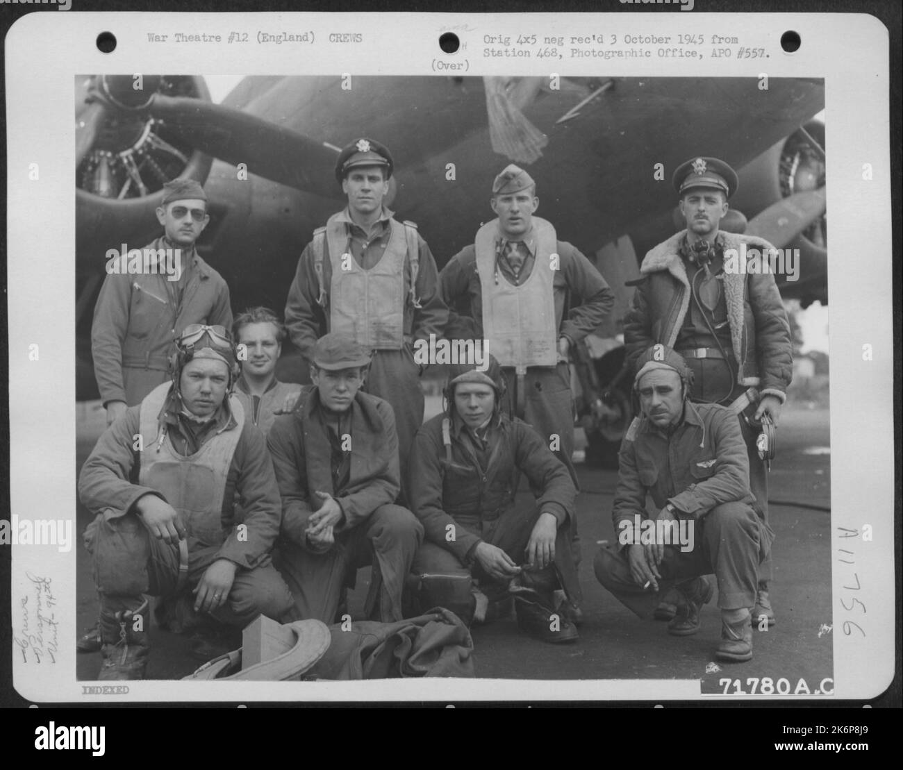 1St Lt. C.D. Shead And Crew Of The 94Th Bomb Group Pose By A B-17 ... 1St Lt. C.D. Shead And Crew Of The 94Th Bomb Group Pose By A B-17 ...