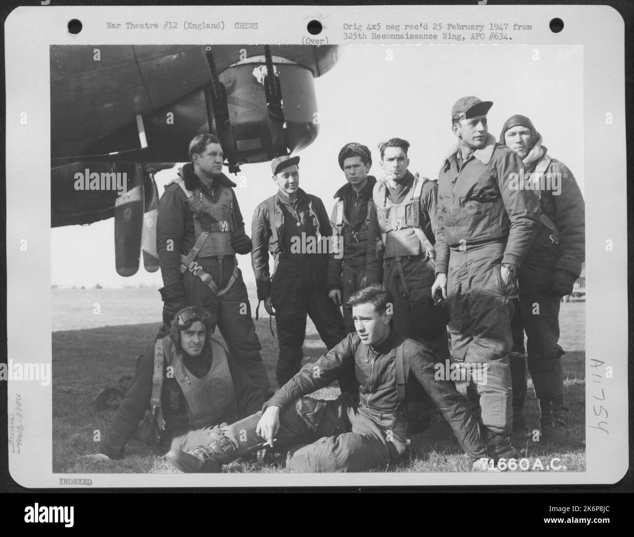Crew Members Of The 379Th Bomb Group Pose Beside A Boeing B-17 'Phyllis ...