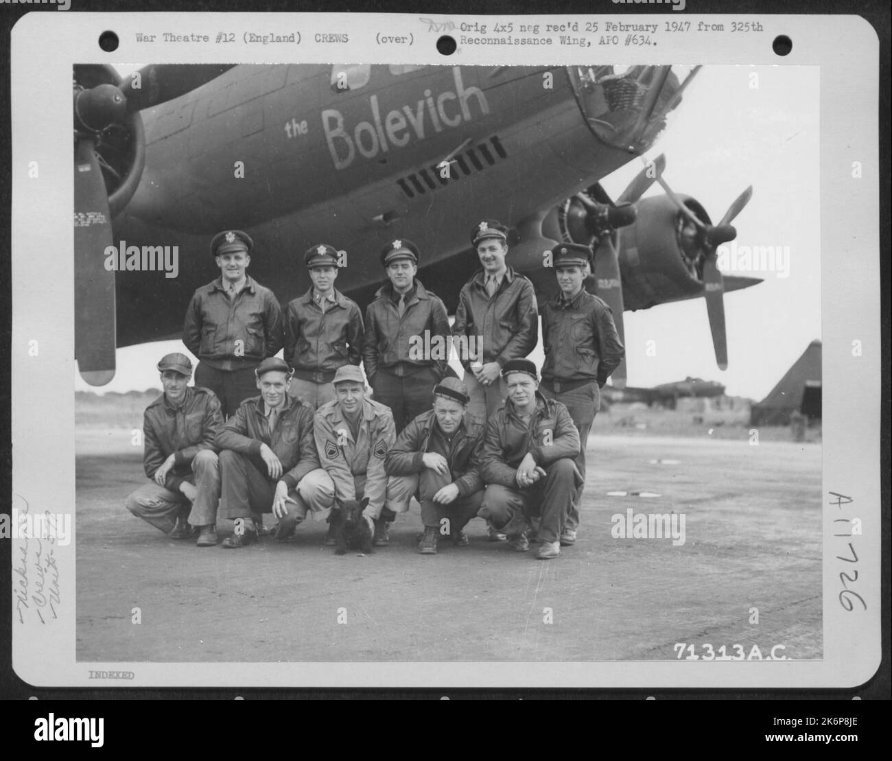 Crew Of The 379Th Bomb Group Pose Beside The Boeing B-17 'The Bolevich ...