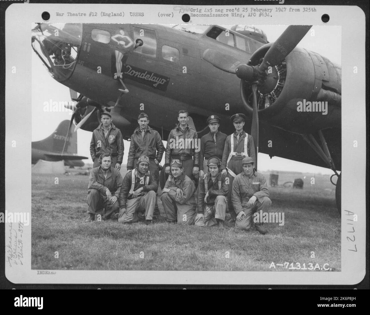 Crew Of The 379Th Bomb Group Pose Beside The Boeing B-17 'Tondelayo' At ...