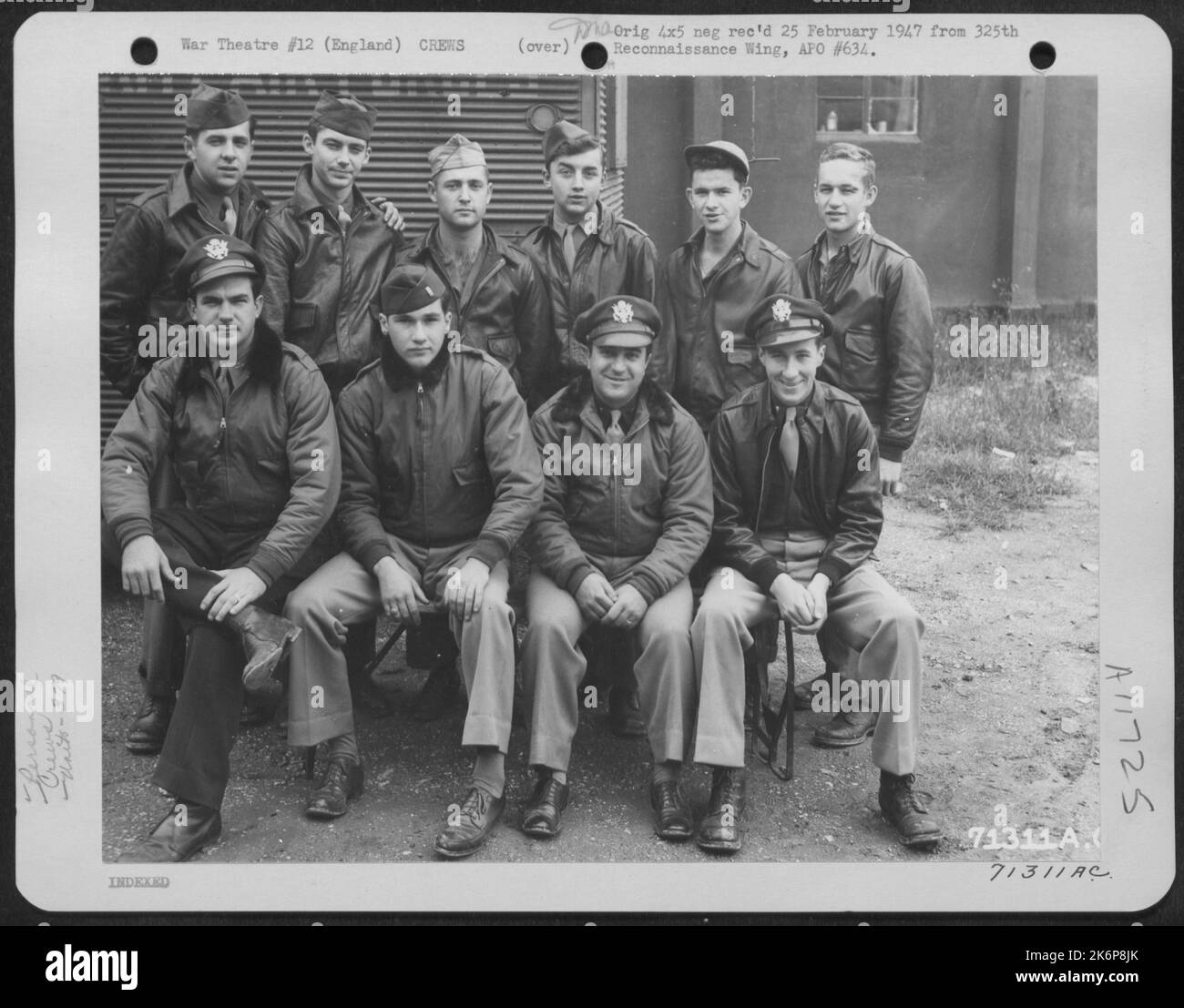 Lt. Moore And Crew 379Th Bomb Group Pose For The Photographer At An 8Th ...