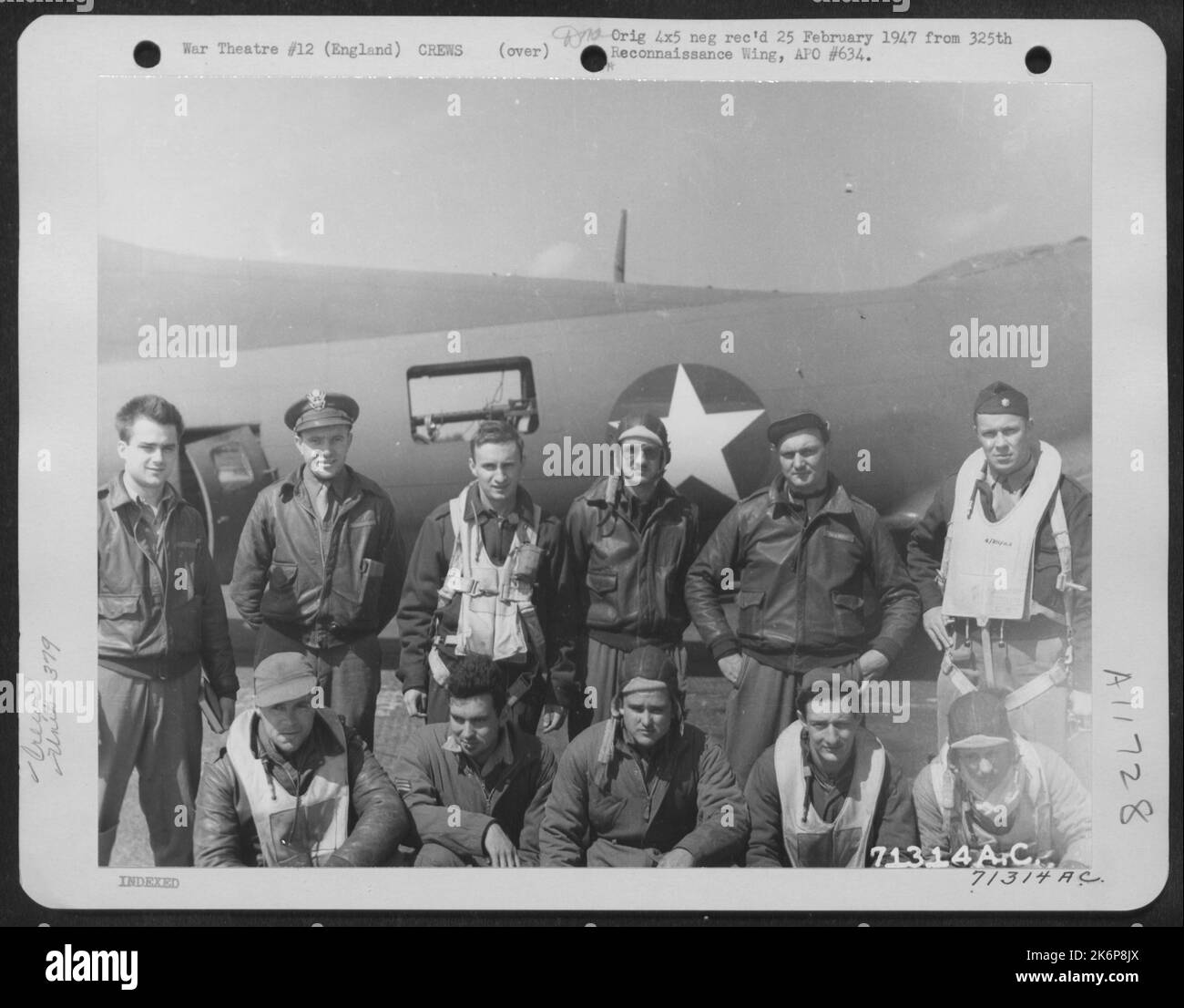 Crew Of The 379Th Bomb Group Pose Beside A Boeing B-17 At An 8Th Air ...