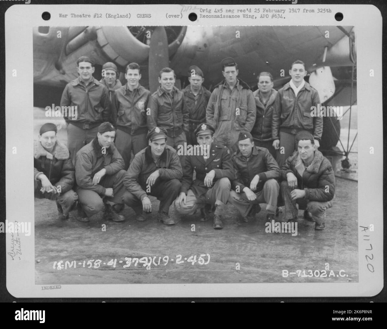 Crew Of The 379Th Bomb Group Pose Beside A Boeing B-17 At An 8Th Air ...