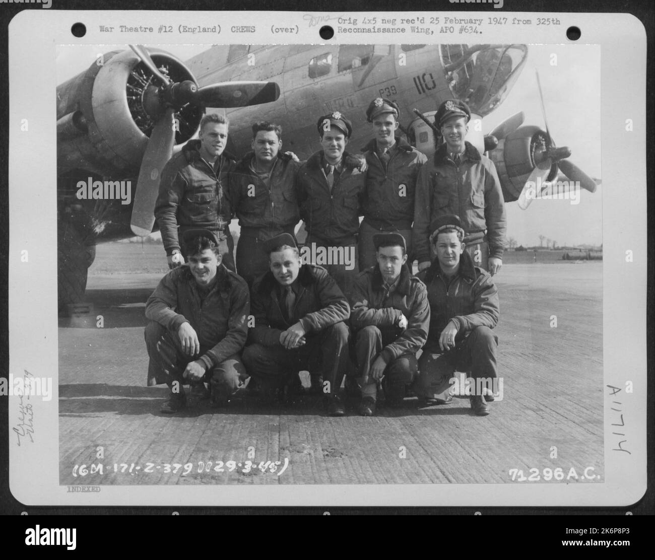 Crew Of The 379Th Bomb Group Pose Beside A Boeing B-17 At An 8Th Air ...