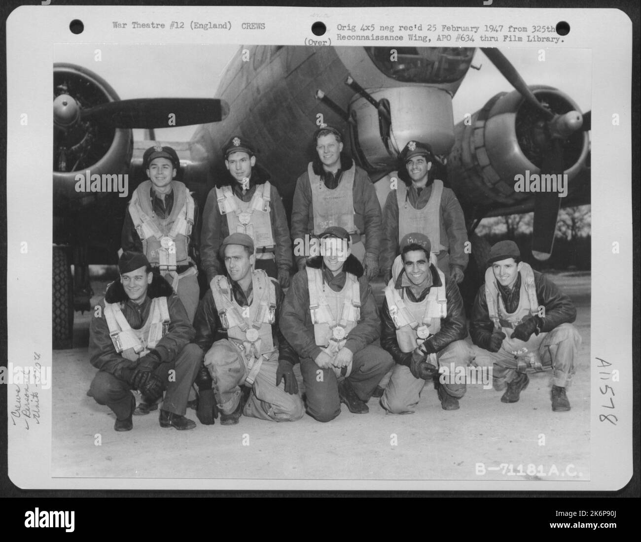 Lt. Nicolas And Crew Of The Boeing B-17 "Flying Fortress" Of The 390Th ...