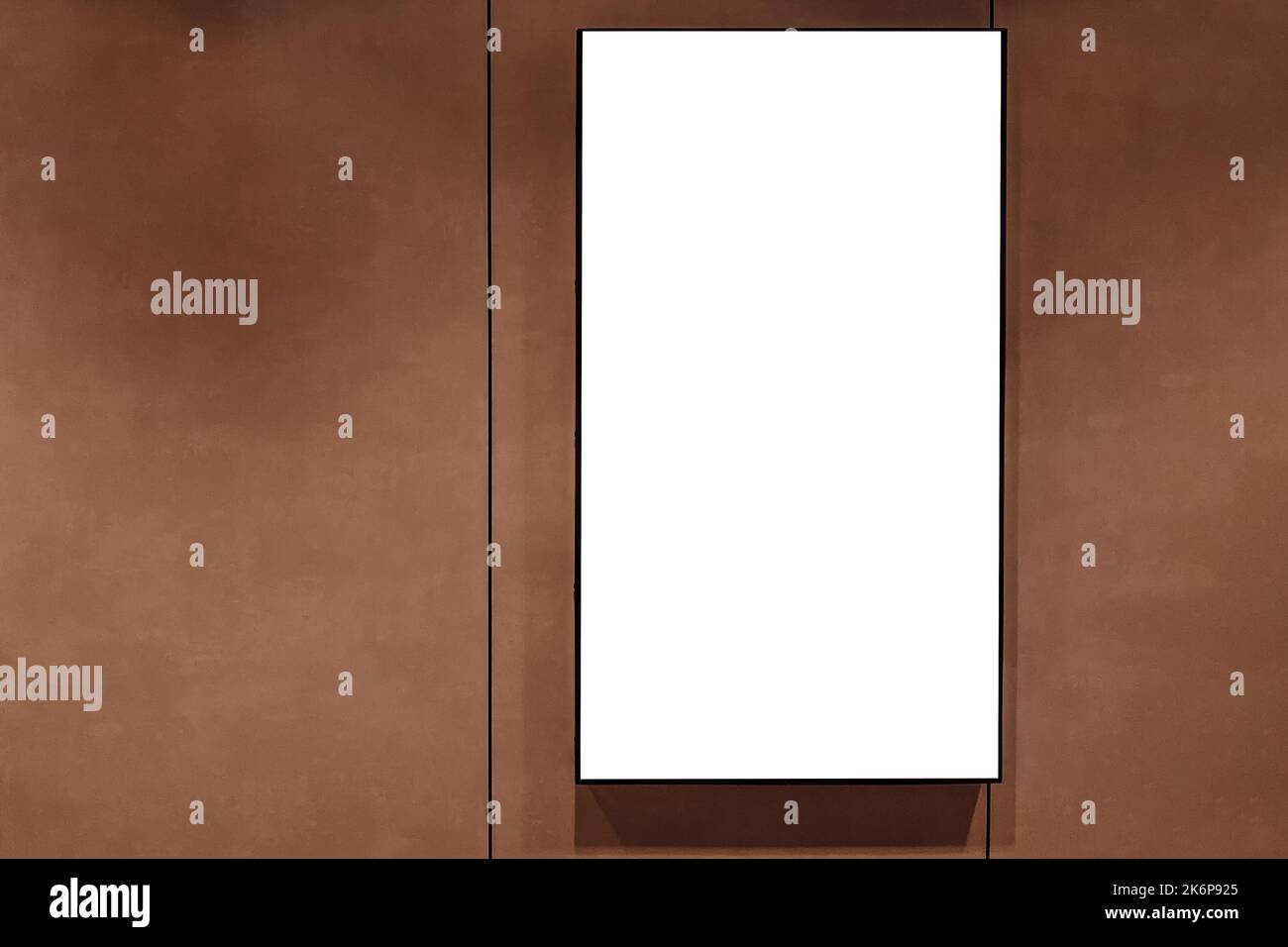 Mock up template. Vertical white blank signboard, media display ...