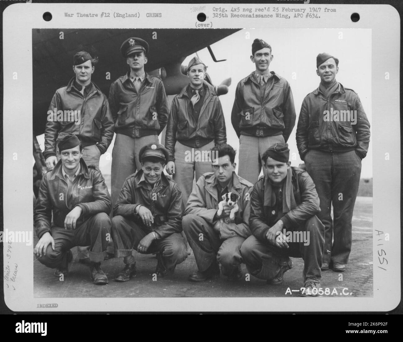 A Crew Of The 379Th Bomb Group Poses Beside The Boeing B-17 "Flying ...