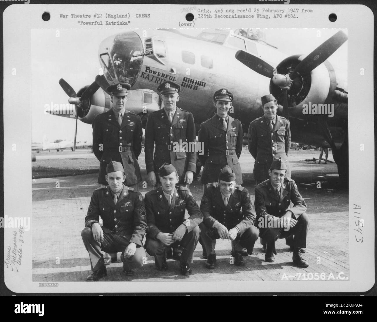 A Crew Of The 379Th Bomb Group Poses Beside A Boeing B-17 "Flying ...